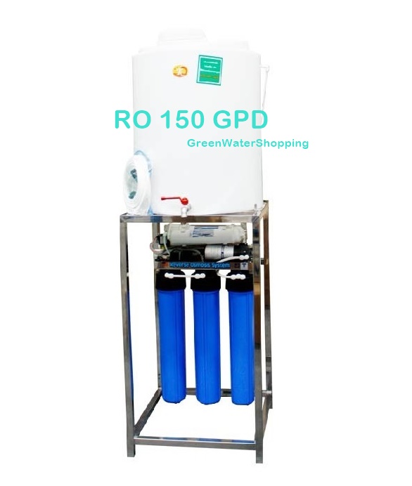 เครื่องกรองน้ำ RO 20 นิ้ว 150 GPD / 300 GPD แบบมีถังสำรองน้ำ 100 ลิตร ...